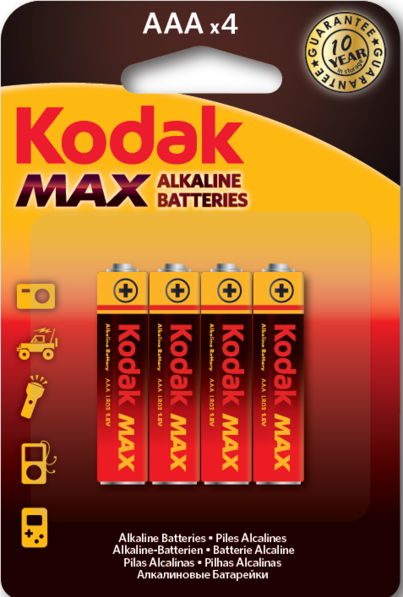 Kodak Max Alkaline paristo 4 x AAA - Green Trail Oy verkkokauppa